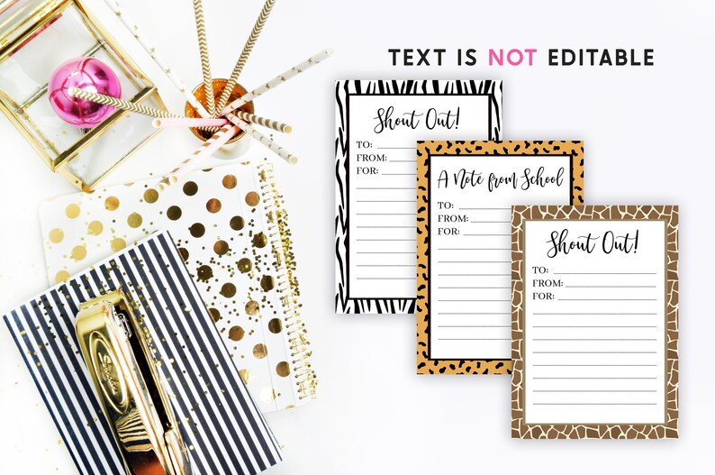Printable Notes From Teacher Cards Shout Out Cards Caught | Etsy