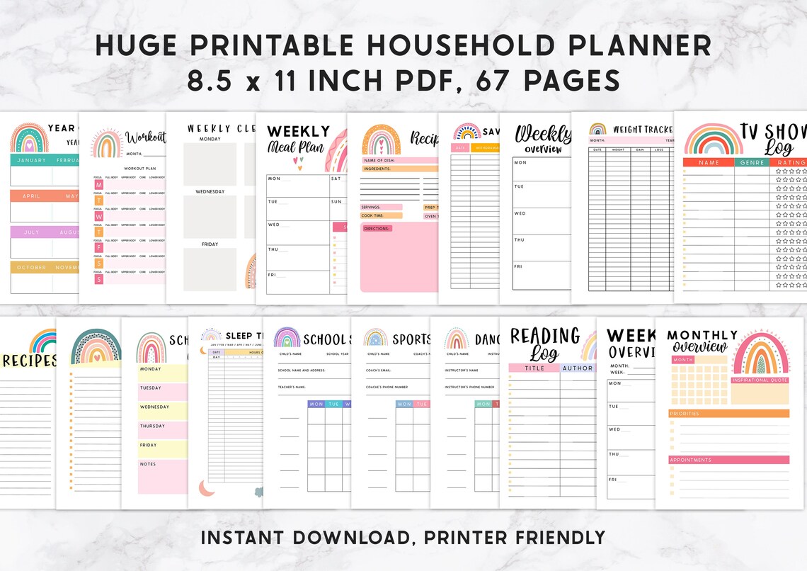Printable Household Planner Ultimate Family Planner Busy Mom - Etsy
