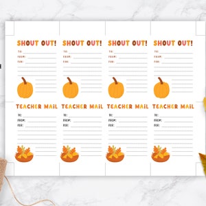 Printable Teacher Mail Fall Notes From Teacher Autumn - Etsy