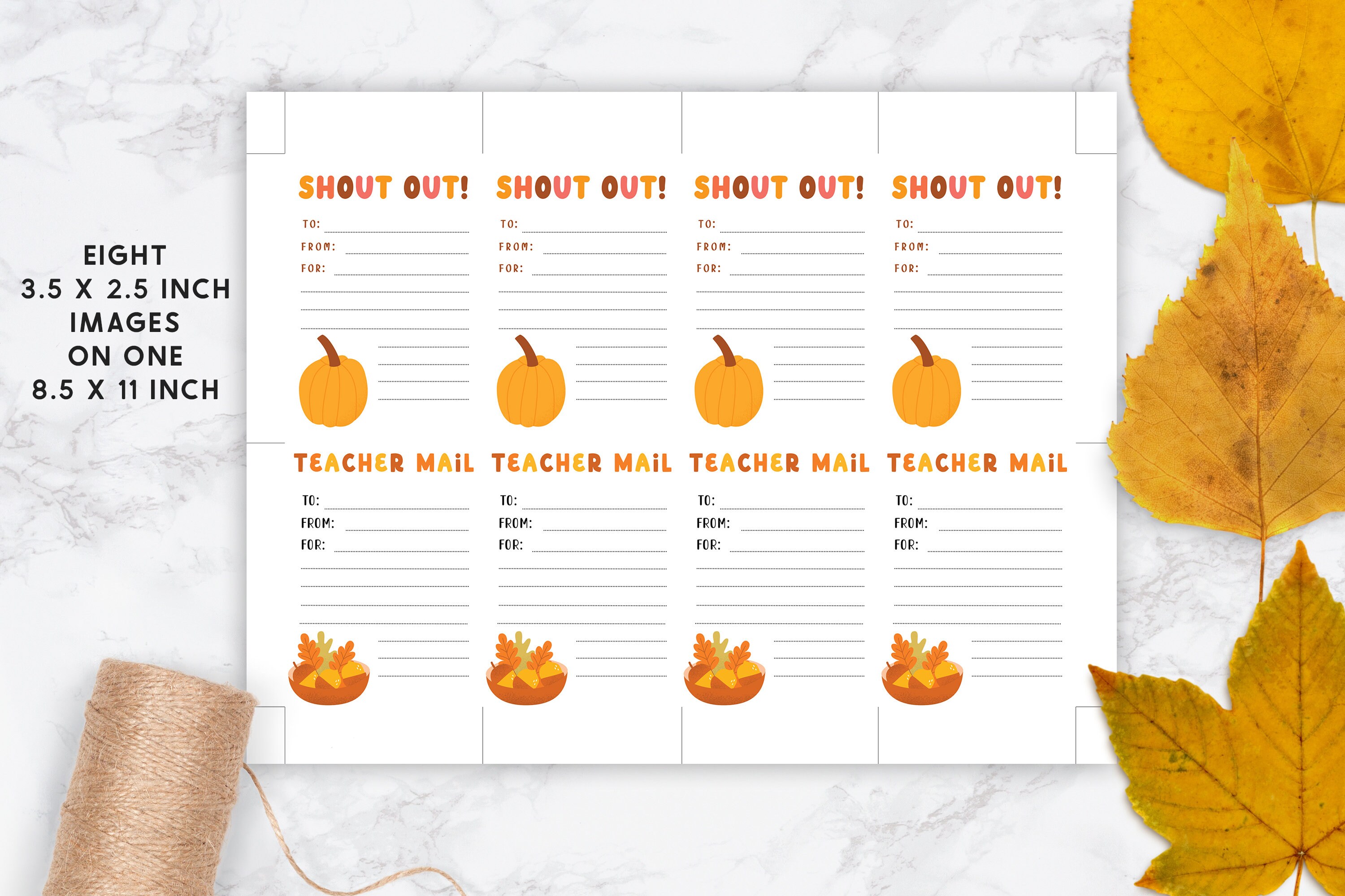Printable Teacher Mail Fall Notes From Teacher Autumn - Etsy
