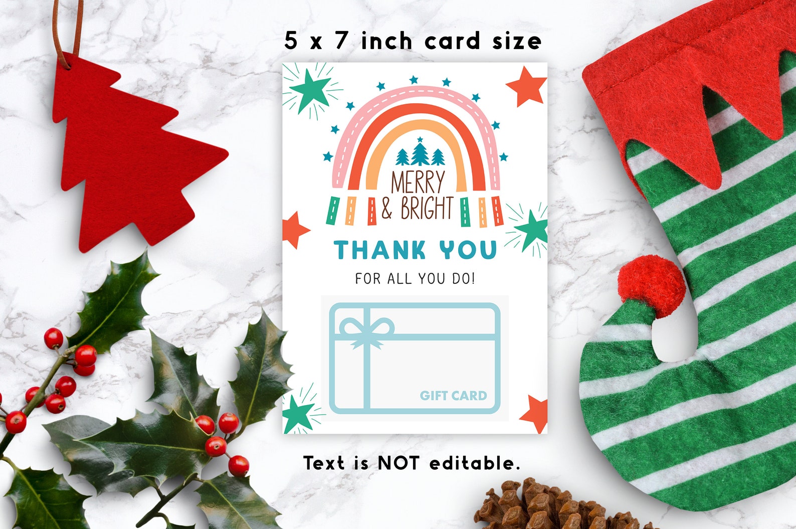 Printable Christmas Gift Card Holder, Teacher Gift Card Holder, Teacher ...
