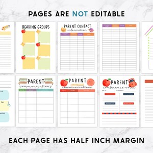 Printable Teacher Planner, School Theme Ultimate Teacher Binder, Back ...