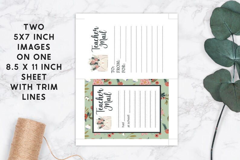 Printable Notes From Teacher Cards Spring Floral Teacher - Etsy