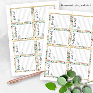 Printable Teacher Mail, Colorful Notes From Teacher, School Reward ...