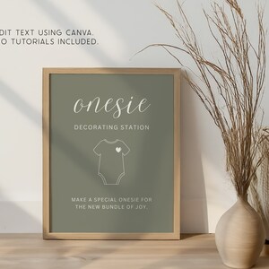 Onesie Decorating Station Table Sign, Decorate a Onesie for Baby ...