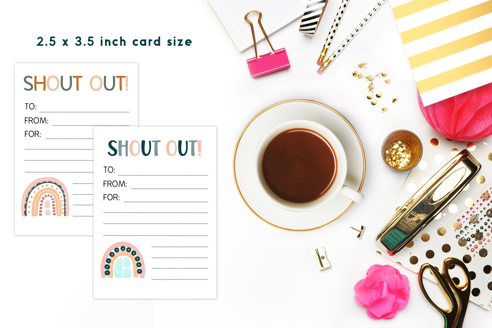 Printable Notes From Teacher Cards Boho Rainbow Reward Cards - Etsy