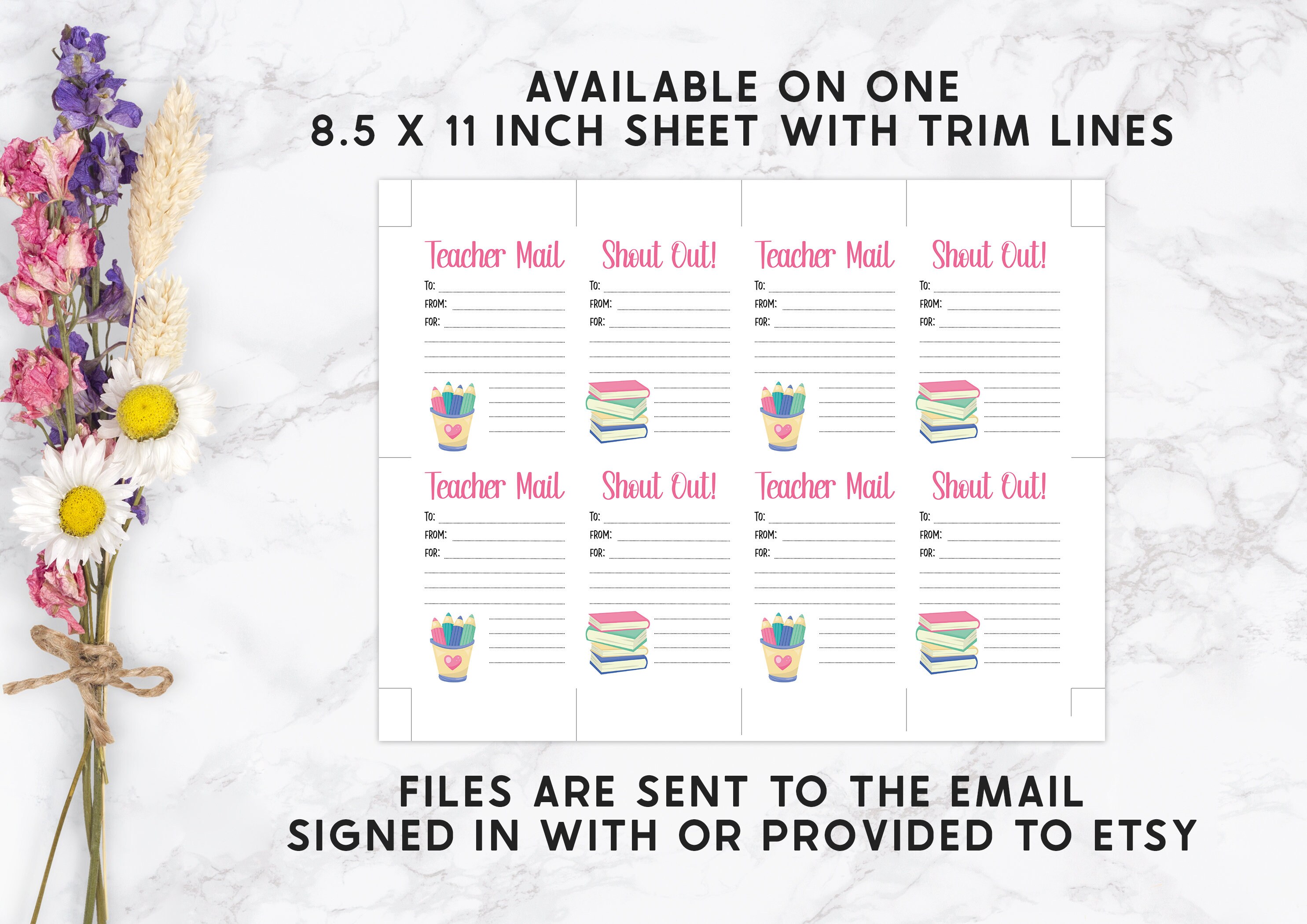 Printable Notes From Teacher Cards School Supply Reward - Etsy Canada