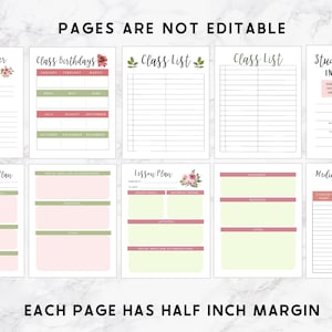 Printable Teacher Planner, Pink Flower Theme Ultimate Teacher Binder ...