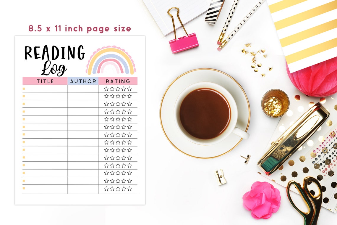 Printable Reading Log Rainbow Reading Tracker Reading - Etsy