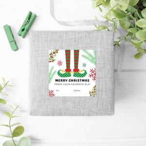 Editable Christmas Gift Tag, Printable Favorite Elf Christmas Favor Tag ...