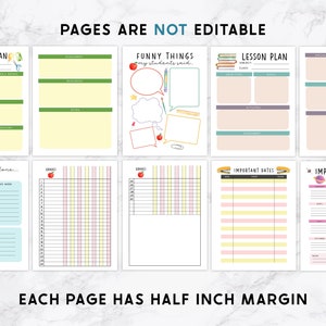 Printable Teacher Planner, School Theme Ultimate Teacher Binder, Back ...