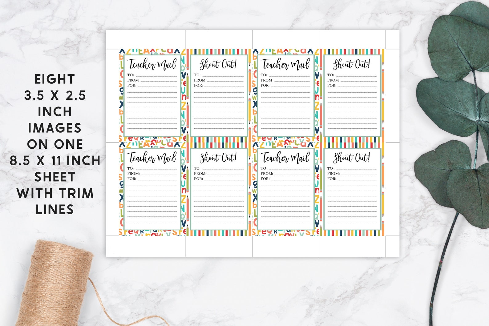 Printable Teacher Mail Colorful Notes From Teacher School - Etsy