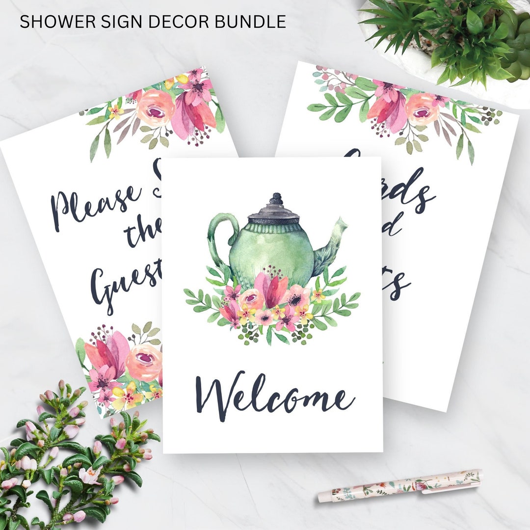 Printable Baby Shower Decor, Bridal Shower Decor, Tea Party Signs ...