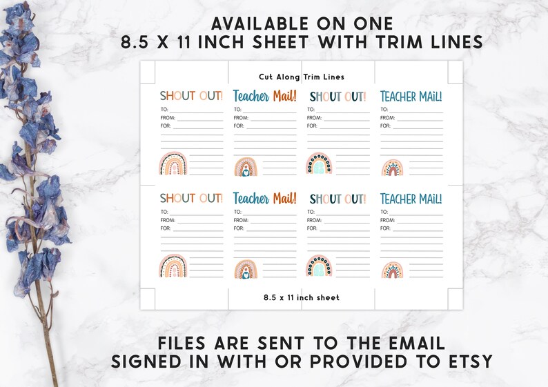 Printable Notes From Teacher Cards Boho Rainbow Reward Cards - Etsy