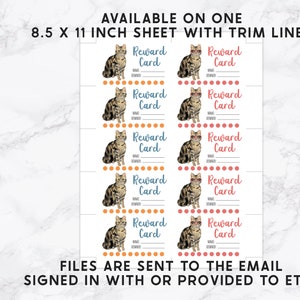 Printable Classroom Reward Punch Cards, Set of 2 Cat Themed Incentive ...