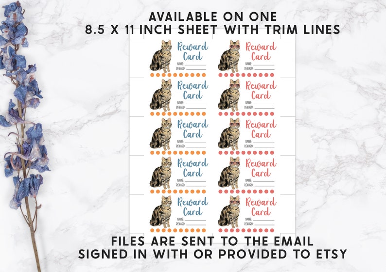 Printable Classroom Reward Punch Cards Set of 2 Cat Themed - Etsy