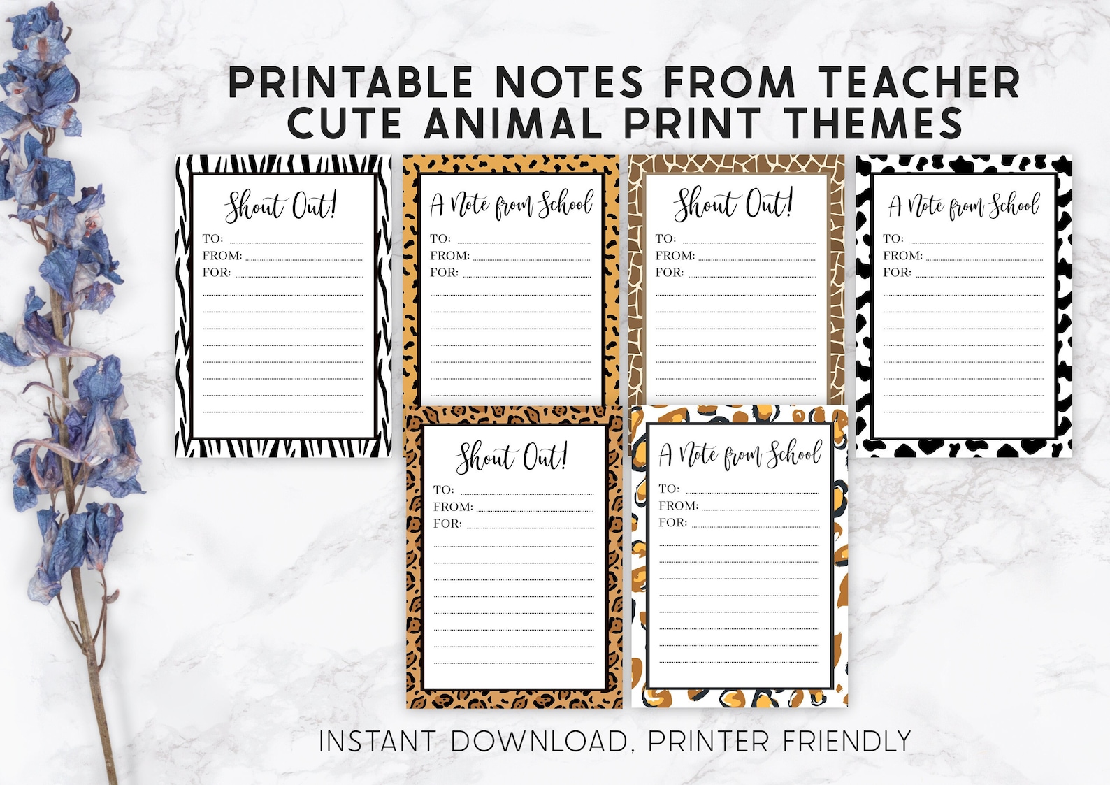 Printable Notes From Teacher Cards Shout Out Cards Caught | Etsy