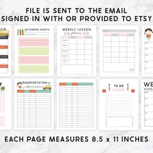 Printable Teacher Planner, School Theme Ultimate Teacher Binder, Back ...