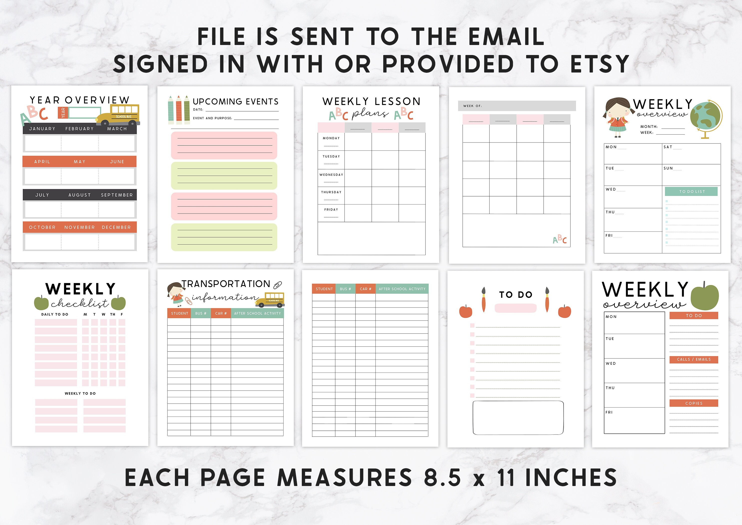 Printable Teacher Planner School Theme Ultimate Teacher - Etsy Canada