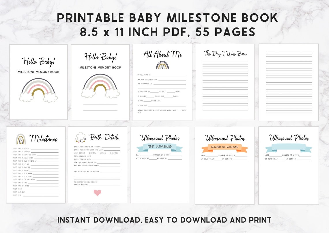 Printable Baby Book Rainbow Baby Book Printable Baby Book - Etsy