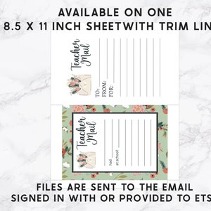 Printable Notes From Teacher Cards, Spring Floral Teacher Mail, Shout ...