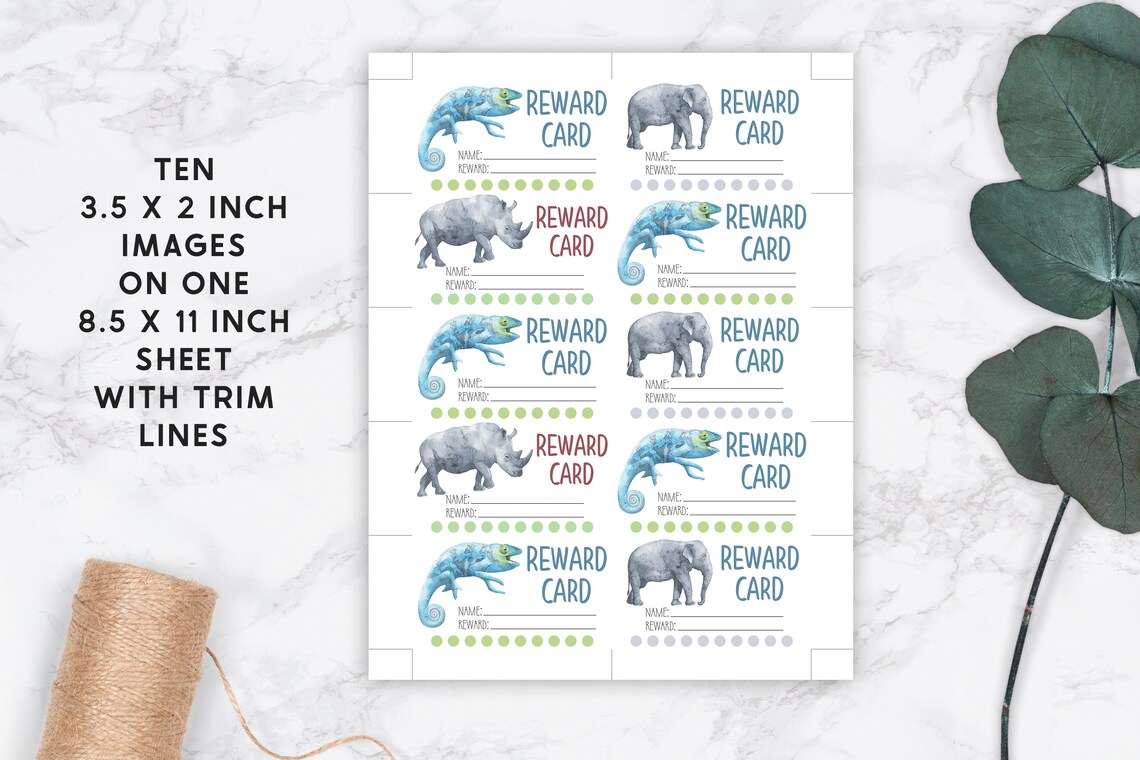 Printable Animal Classroom Reward Punch Cards, Set of 3 Positive Class ...