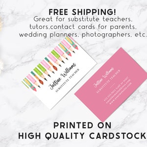 Substitute Teacher Business Cards, Open House Contact Cards, Back to ...