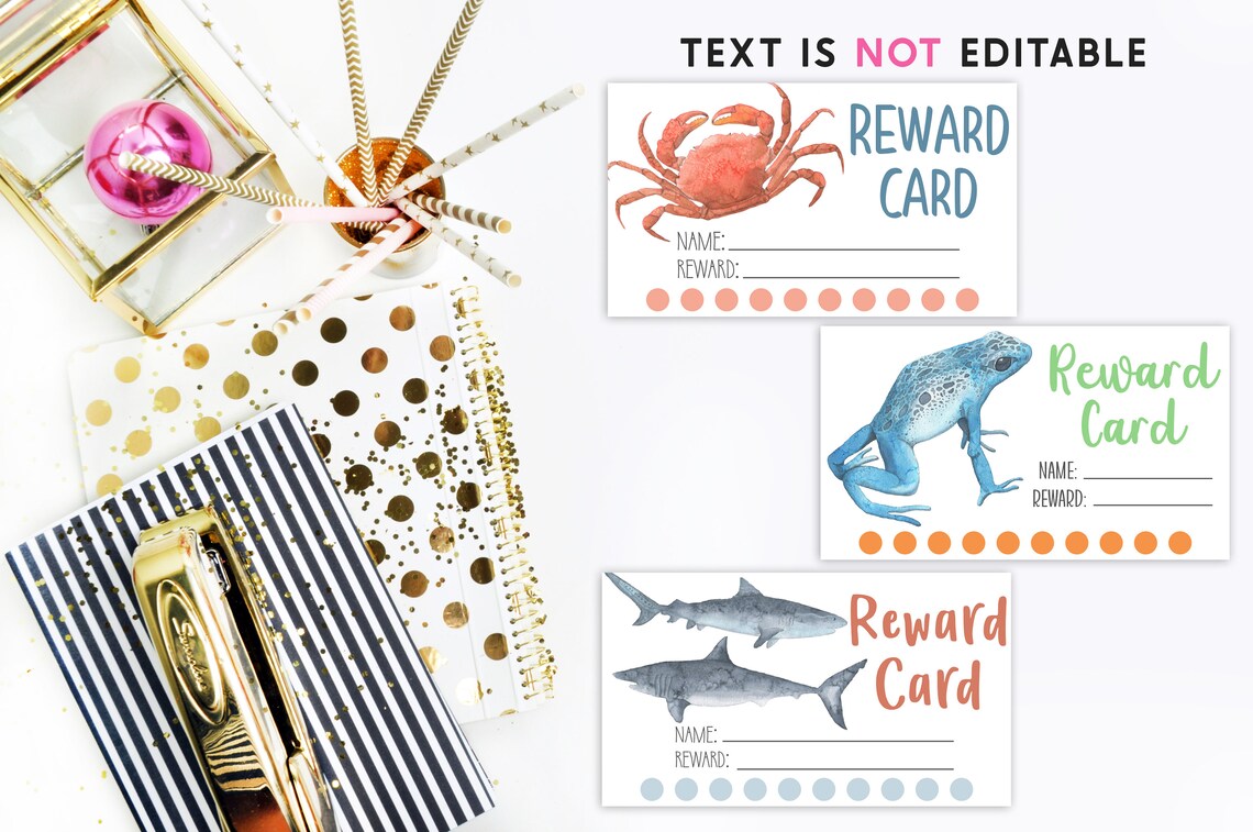 Printable Classroom Reward Punch Cards Ocean Life Positive | Etsy