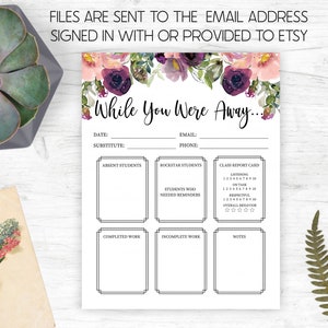 Printable Substitute Teacher Note, While You Were Away, Back to School ...