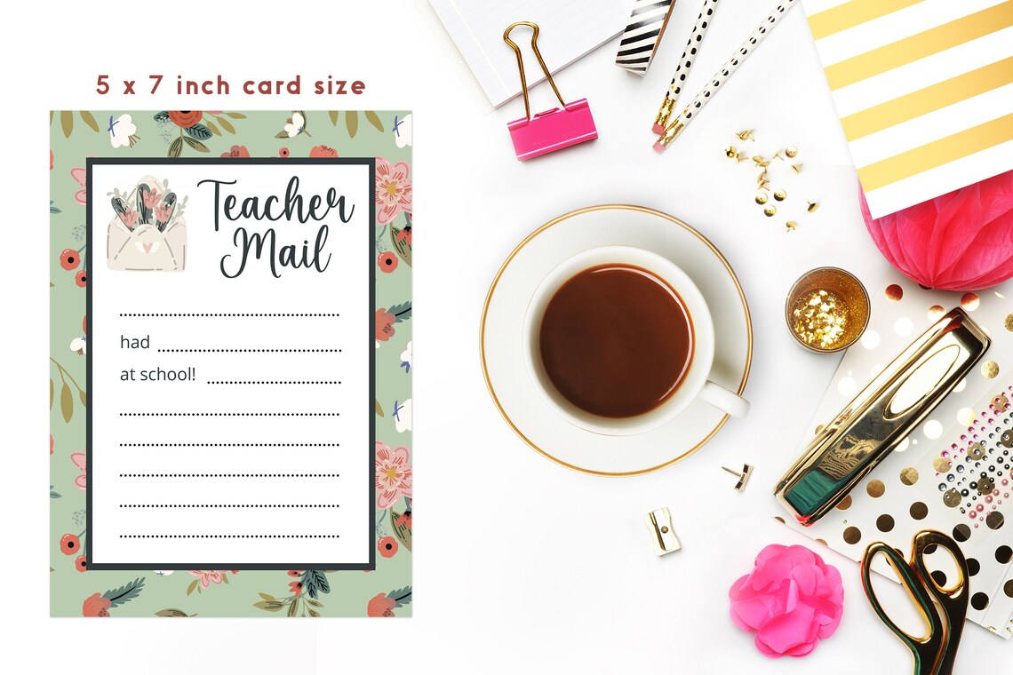Printable Notes From Teacher Cards Spring Floral Teacher | Etsy