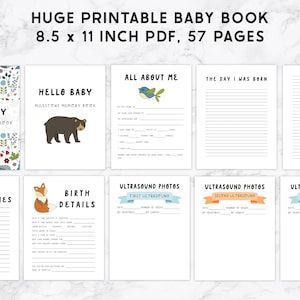 Printable Baby Book, Baby Book Pages, Baby Milestone Book, Baby Memory ...