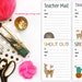Printable Notes From Teacher Cards, Boho Llama Reward Cards, Rainbow ...