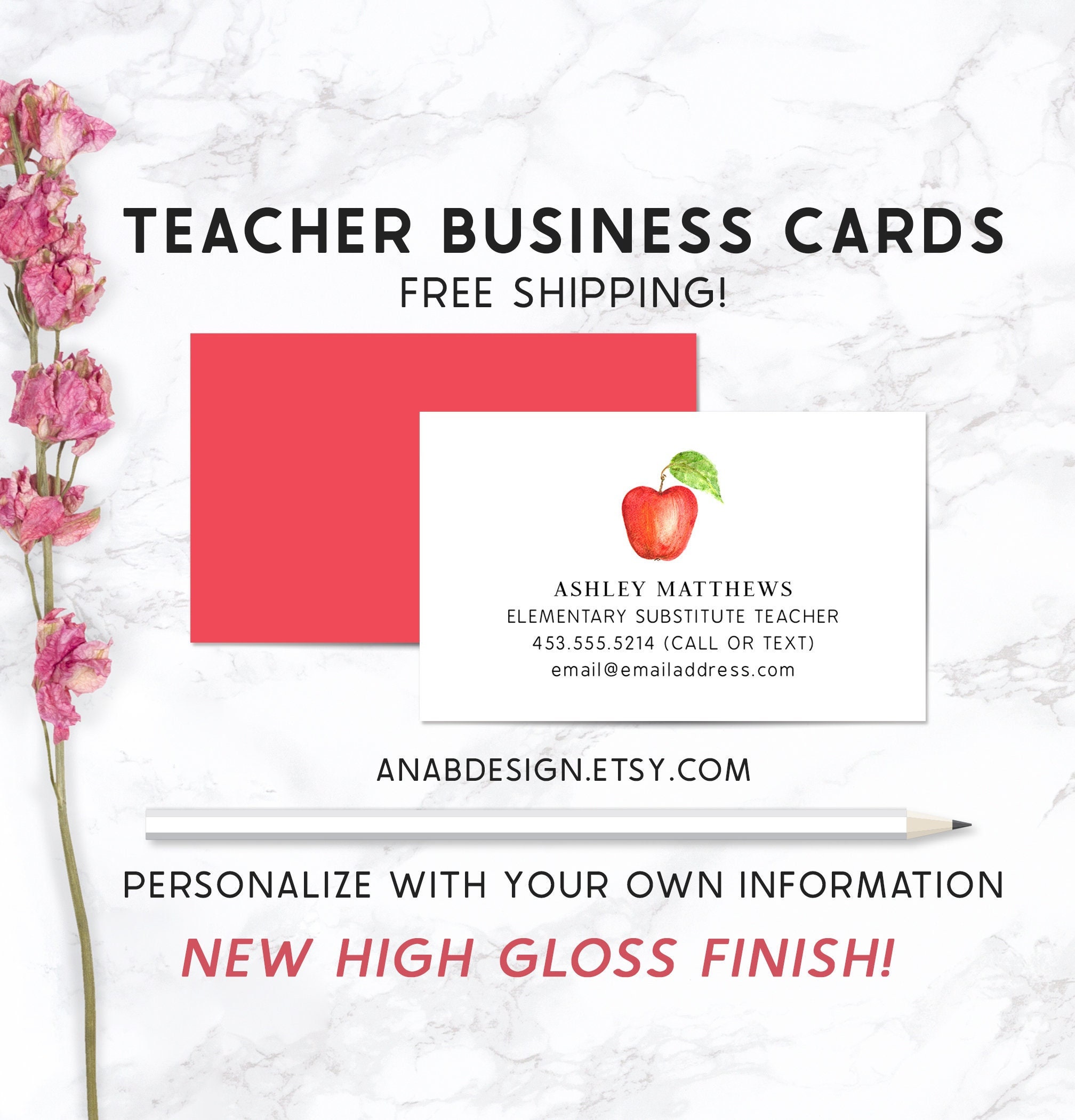 Teacher Business Card Template Free