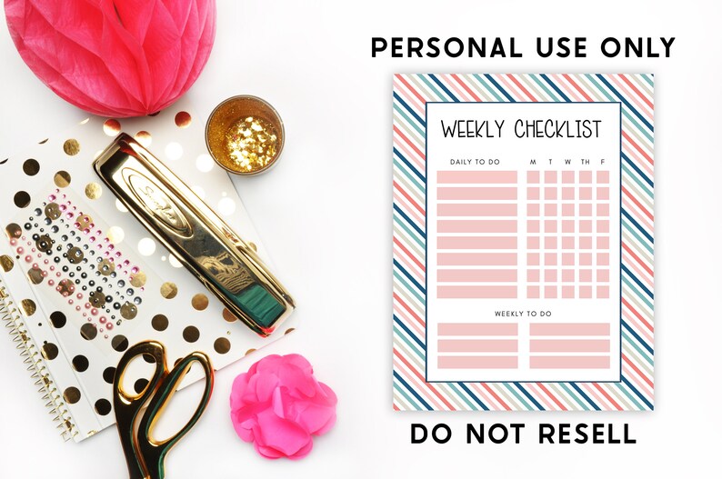 Printable Weekly Checklist Teacher Weekly Planner Student to | Etsy