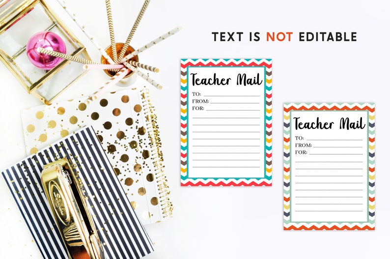 Printable Notes From Teacher Cards Chevron Reward Cards - Etsy