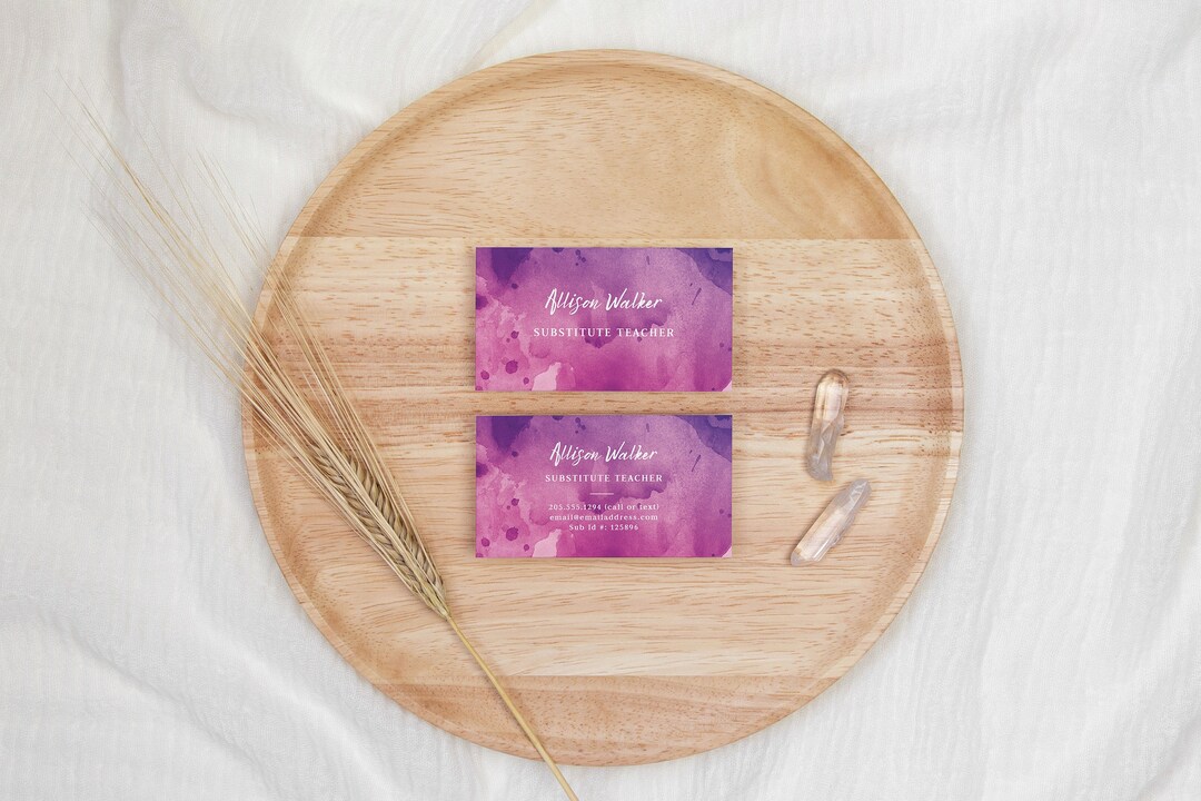 Substitute Teacher Business Cards, Personalized Business Cards, Open ...