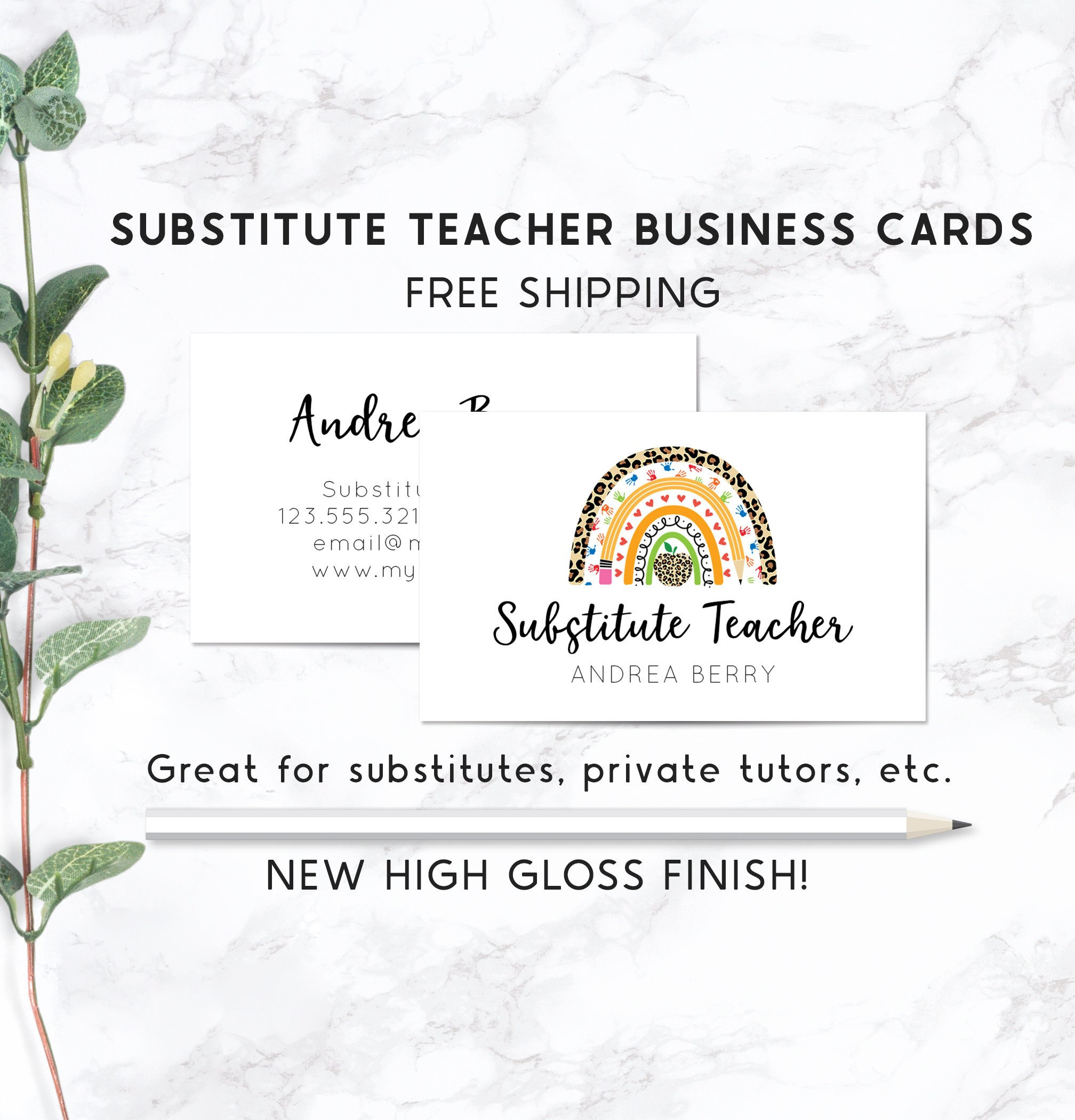 Teacher Business Cards Templates Free