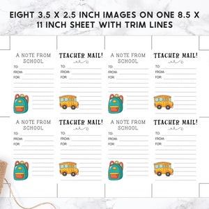 Printable Notes From Teacher Cards, Back to School Reward Cards, School ...