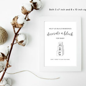 Decorate a Building Block Sign, Editable Baby Block Shower Activity ...