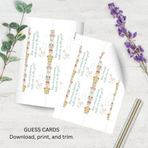 Printable Bunny Baby Shower Game, How Many Bunny Tails Are in the Jar ...