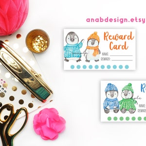 Printable Classroom Reward Cards, Classroom Management, Winter Penguin ...
