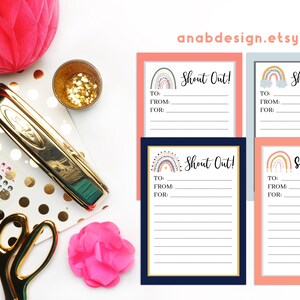 Printable Notes From Teacher Cards, Rainbow Reward Cards, Rainbow ...