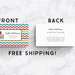 Substitute Teacher Business Cards, Chevron Stripes Open House Contact ...