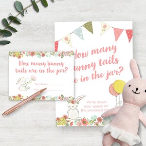 Printable Bunny Tails Baby Shower Game, Cute Cotton Tails Shower ...