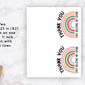 Printable Rainbow Teacher Appreciation Card, Thank You for Helping Me ...
