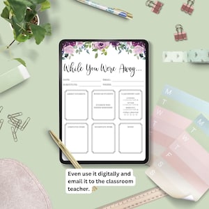 Substitute Teacher Note, While You Were Away, Printable Back to School ...