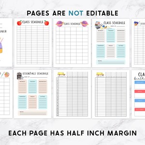 Printable Teacher Planner, School Theme Ultimate Teacher Binder, Back ...