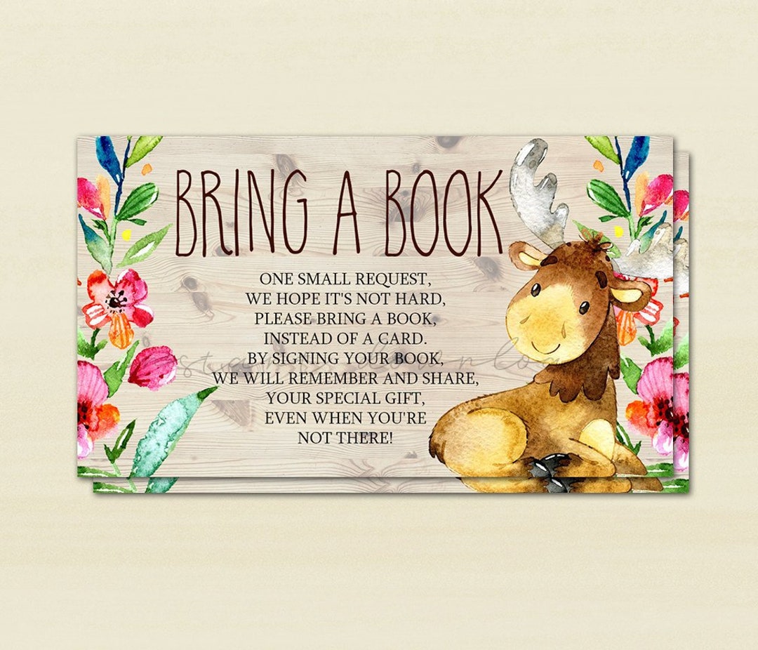 Bring a Book Card Insert Books for Baby Baby Shower Girl - Etsy