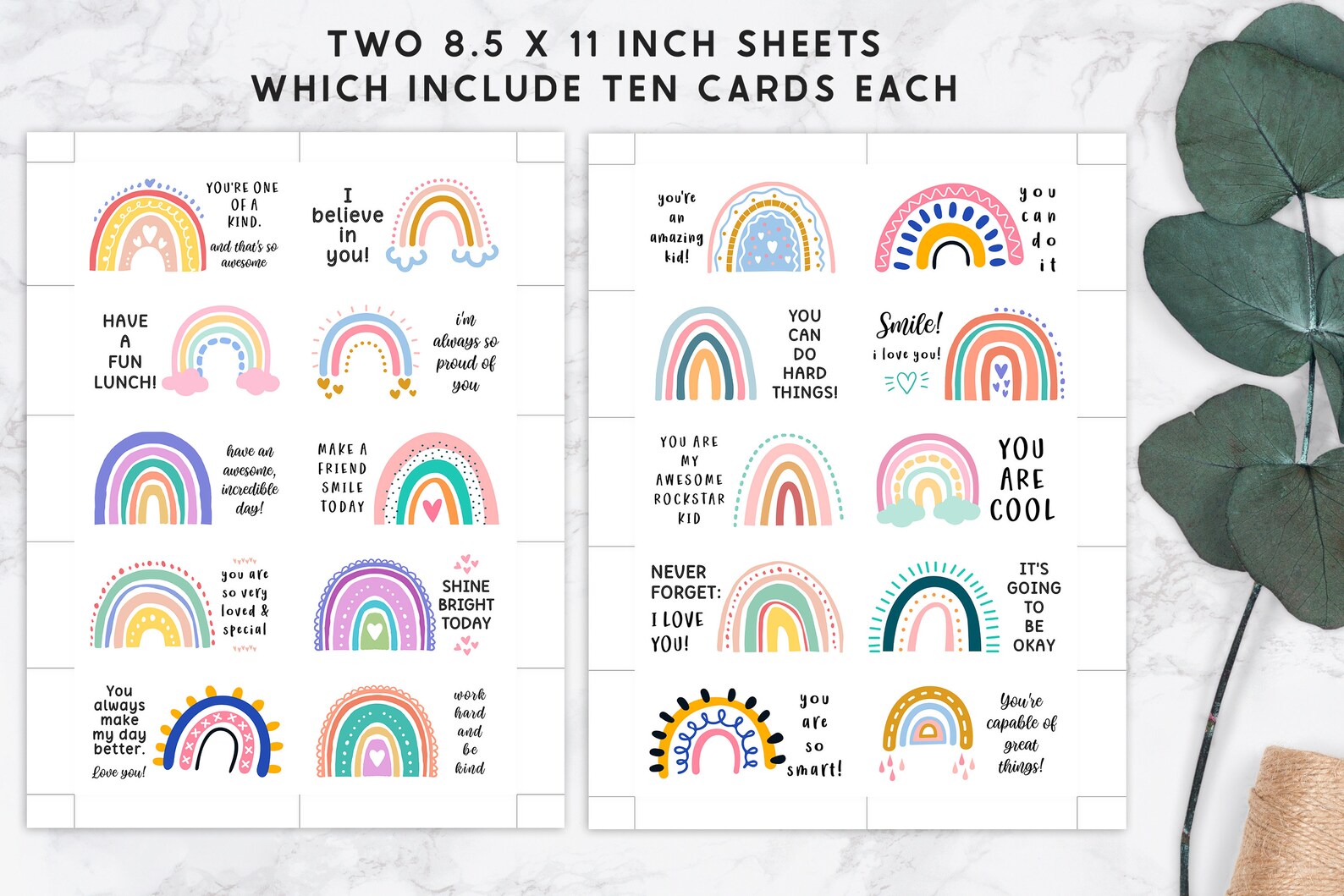 Printable Lunchbox Notes Rainbow School Notes for Kids - Etsy