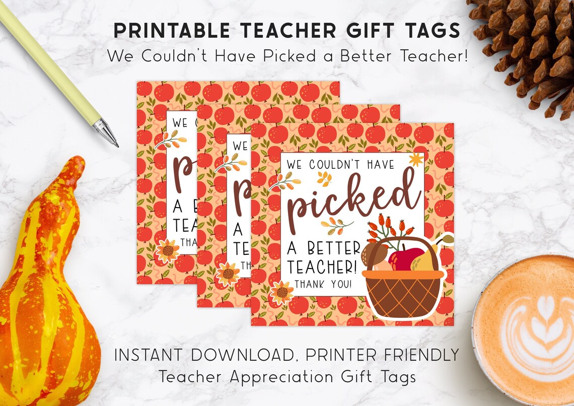 Printable Teacher Gift Tags Autumn Teacher Gift Teacher - Etsy